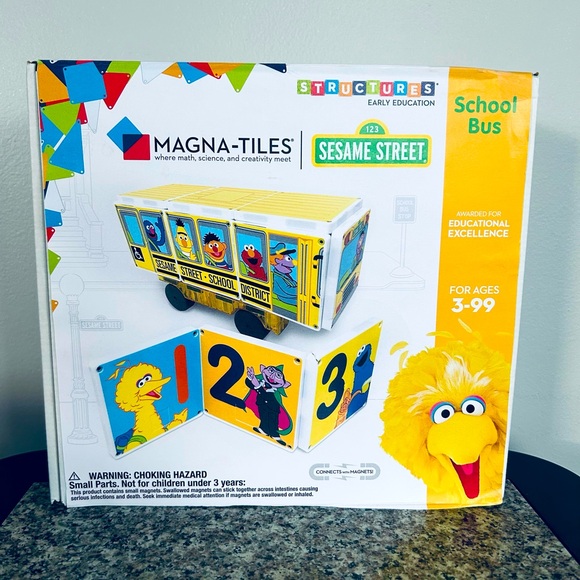 CreateOn | Toys | Createon Magnatiles Sesame Street School Bus | Poshmark